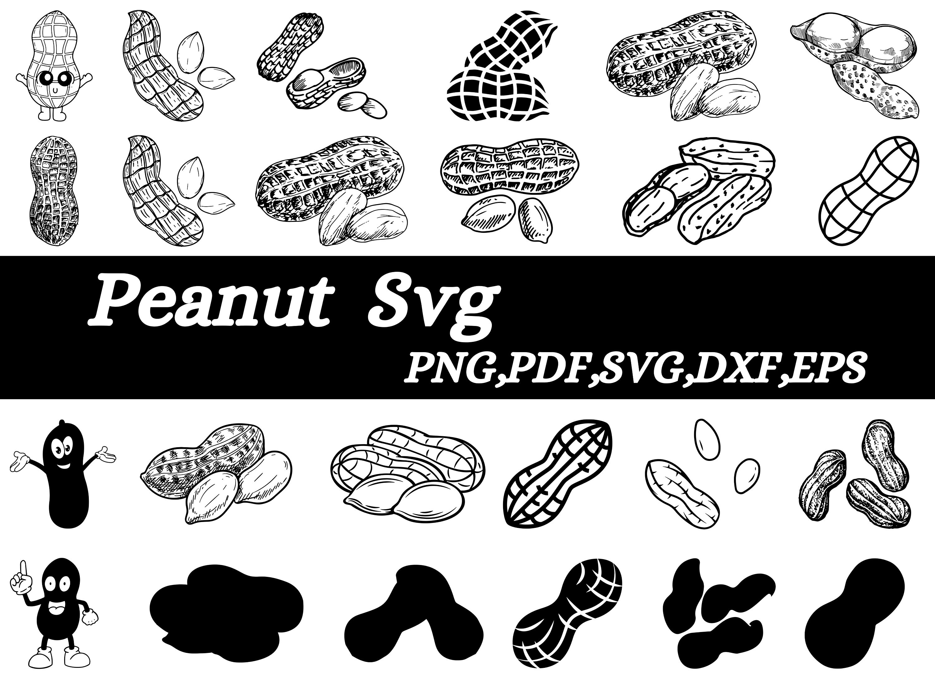 Peanut Vector Silhouette
