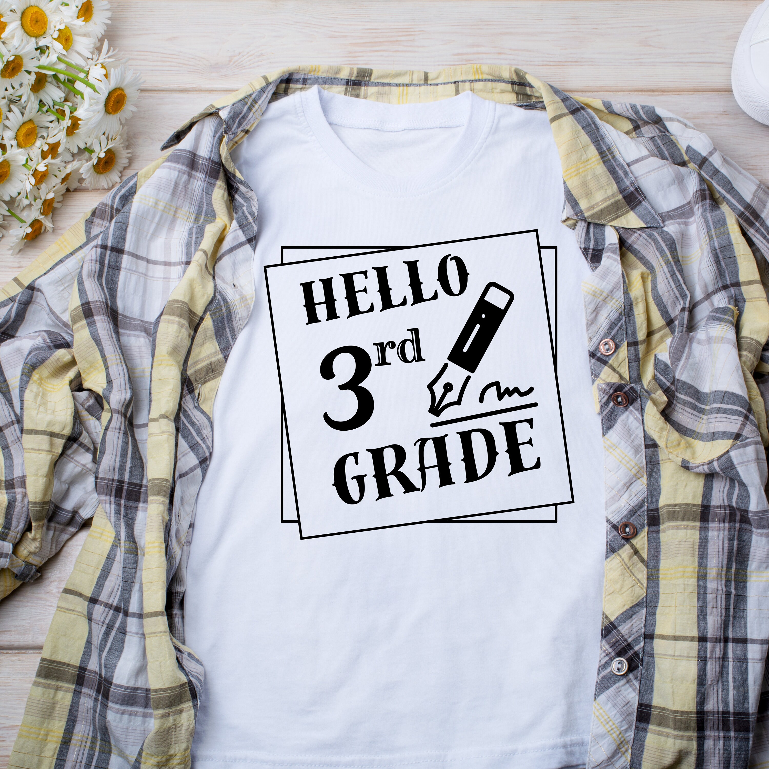 Third Grade SVG Hello Third Grade SVG Back to School SVG - Etsy