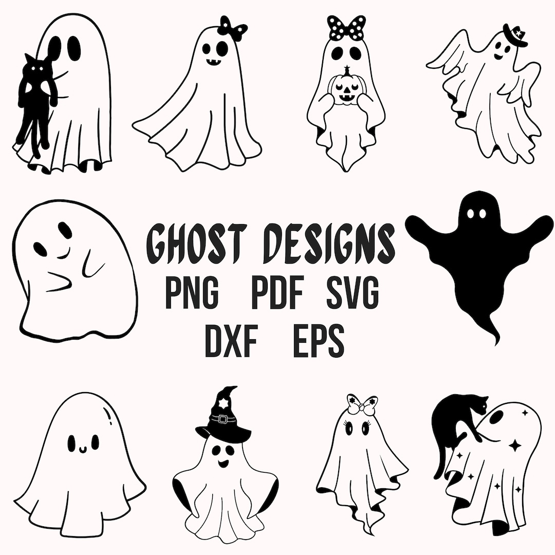 GHOST SVG, Halloween Svg, Ghosts Svg, Ghost Svg Bundle, Ghost Clipart ...