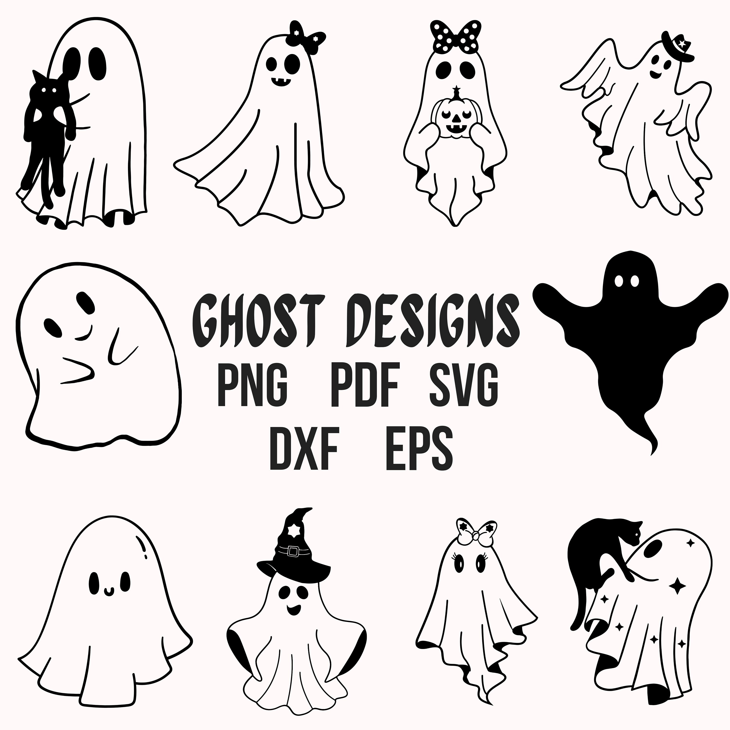 GHOST SVG, Halloween Svg, Ghosts Svg, Ghost Svg Bundle, Ghost Clipart ...