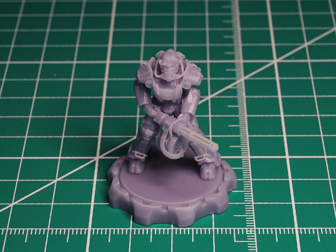 Unpainted 32mm/28mm Fallout Miniatures: T-45 and T-60 Power Armor With ...
