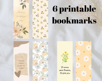 Mother's Day Bookmark, Printable Bookmarks Set of 5, Mother's Day Gift ...
