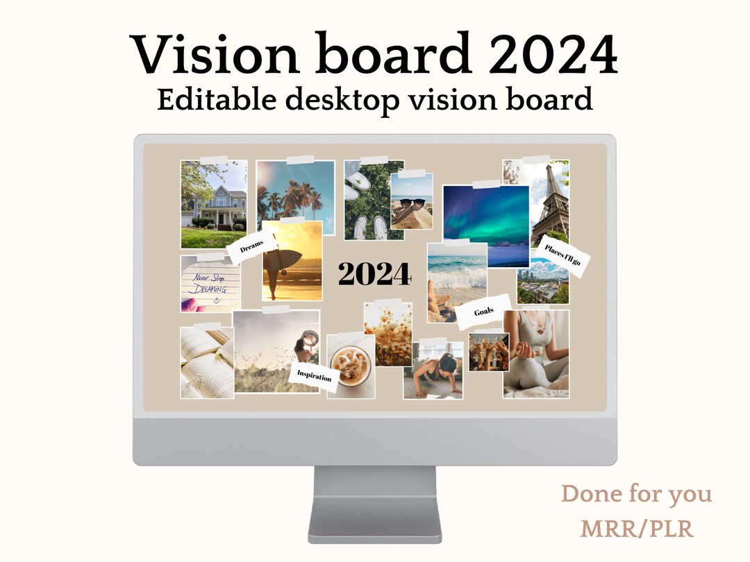 Vision Board Desktop Template, Done for You, Master Resell Rights MRR ...