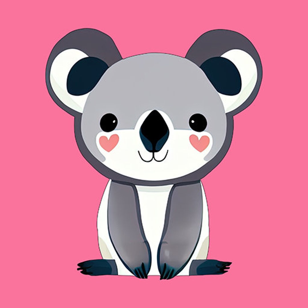Koala, Cute Kawaii Digital Print, Instant Download, Wall Decor, Nursery ...