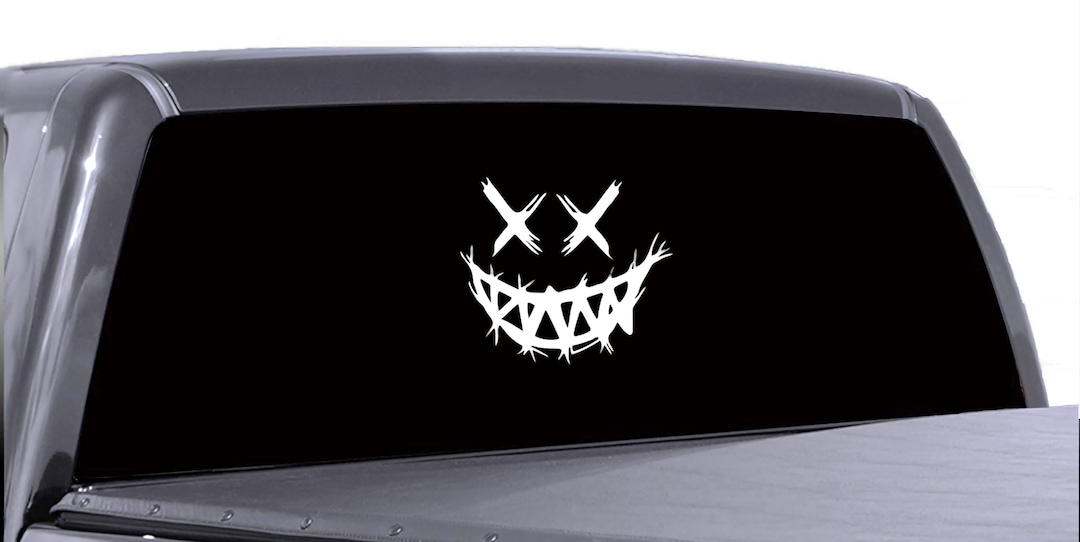 Evil Smiling Face, X Eyes Grinning Car or Truck Decal - Etsy