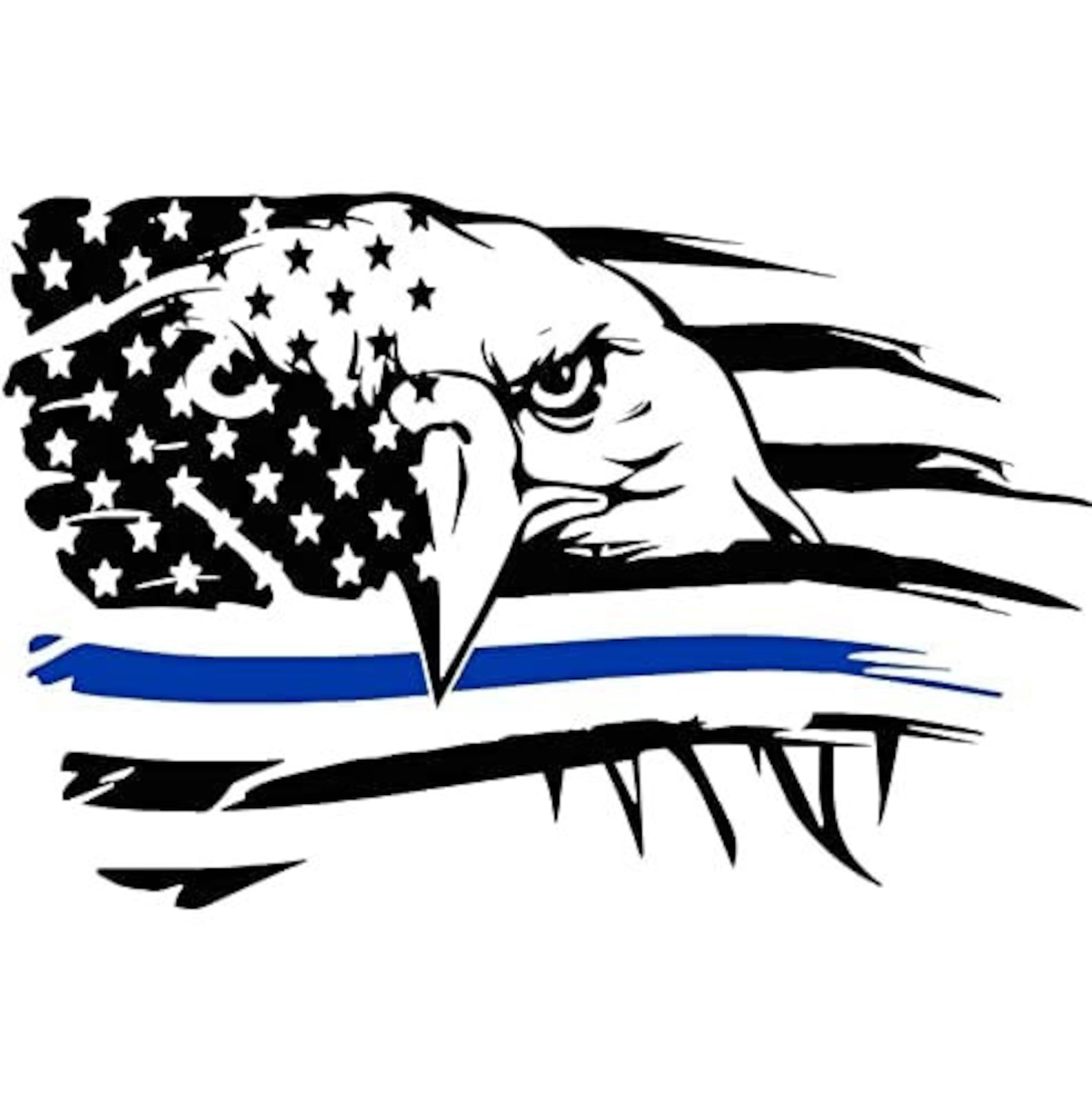 Thin Blue Line | Bald Eagle | Laptop Decal | Window Decal | American ...