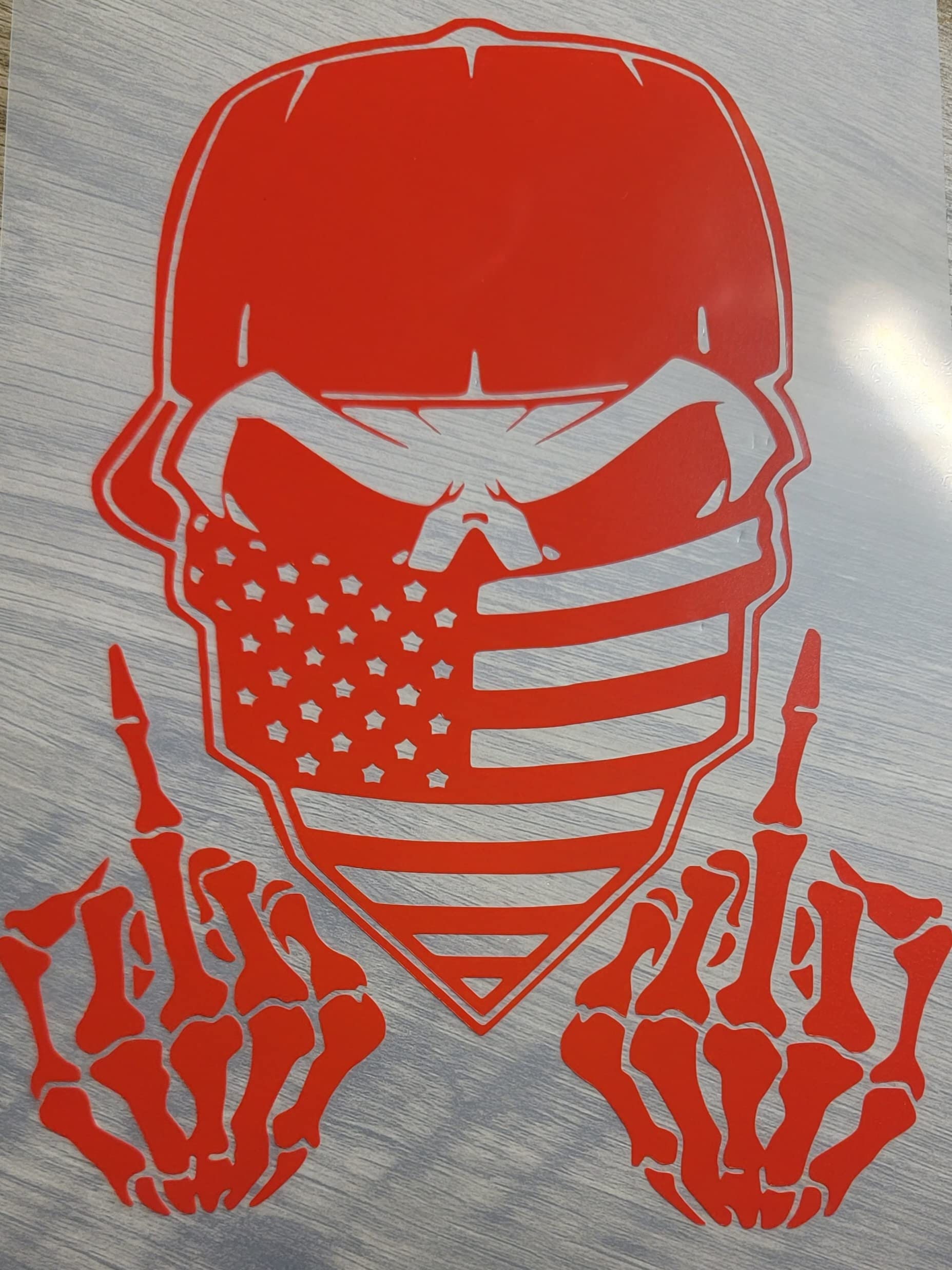 American Flag Skull Middle Finger | Vinyl Decal | Premium Vinyl ...