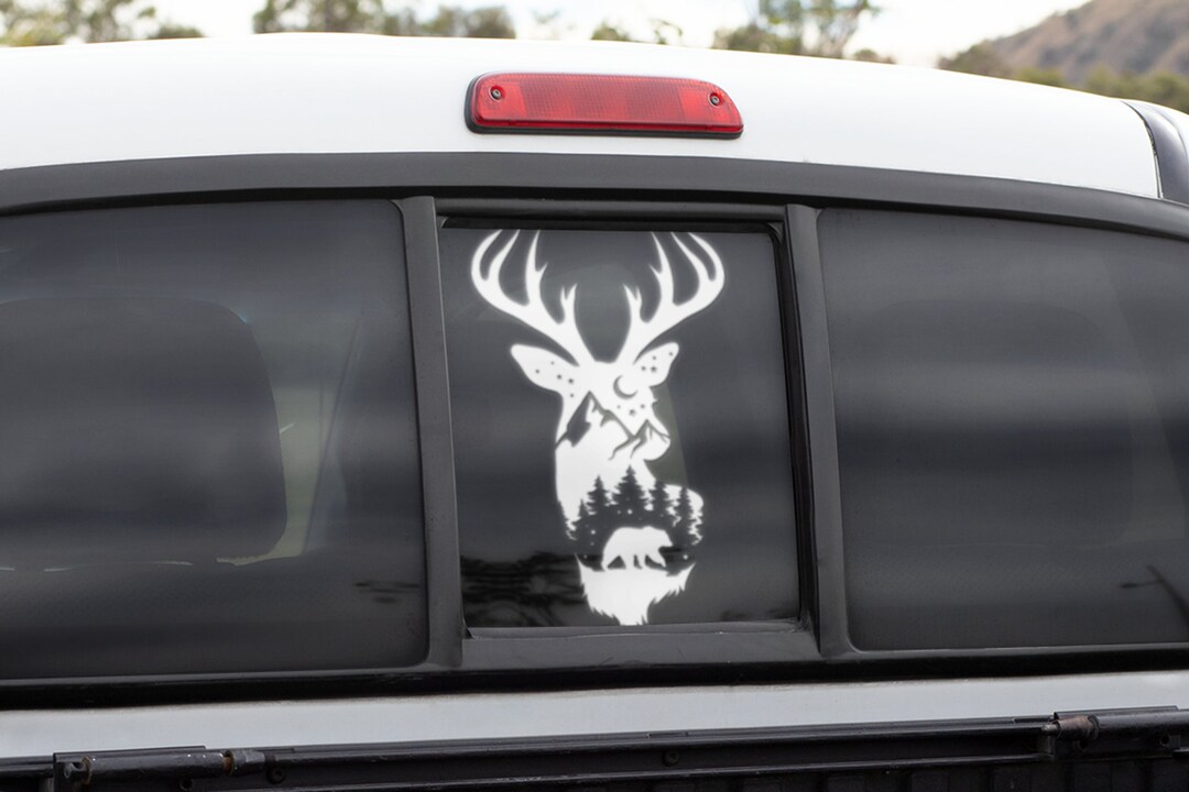 Deer and Bear Vinyl Decal Truck Decal Hunting Decal Window Decal ...
