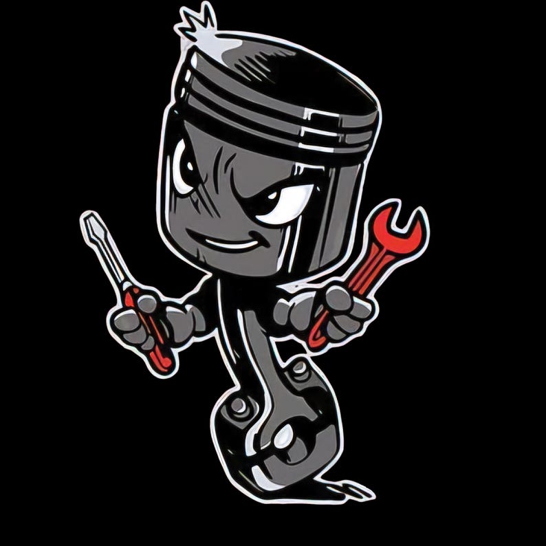 Piston Mechanic Decal, Car, Truck, Tool Box Decal for Mechanics ...