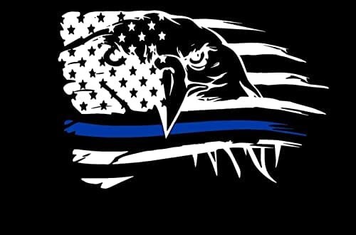 Thin Blue Line | Bald Eagle | Laptop Decal | Window Decal | American ...