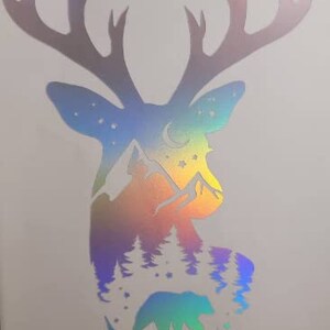 Deer and Bear Vinyl Decal | Truck Decal | Hunting Decal | Window Decal ...