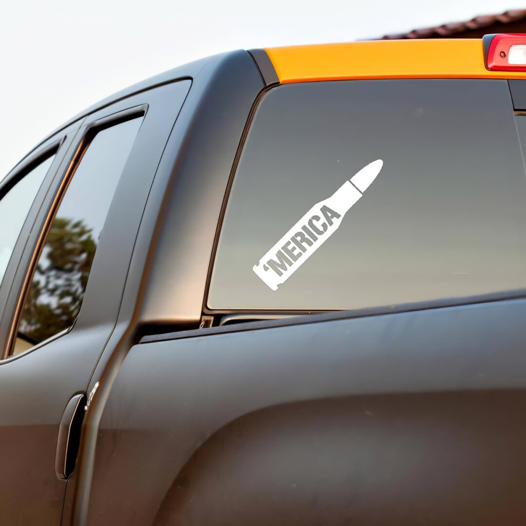 Merica .50 Cal Bullet Decal for Truck, Gun Safe, Ammo Can. 3 Sizes ...
