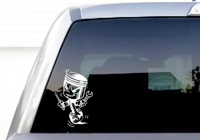 Piston Mechanic Decal, Car, Truck, Tool Box Decal for Mechanics ...