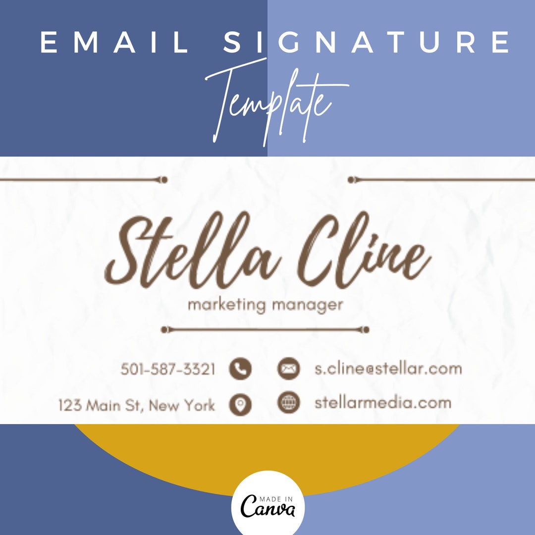 Elegant Lines Email Signature Template | Canva Template - Etsy