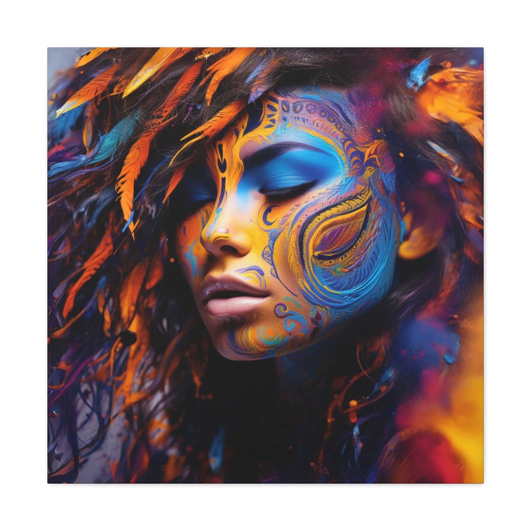 Colorful Artsy Woman Wall Canvas, AI Generated Wall Art Canvas - Etsy