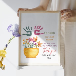 Teacher Appreciation Handprint, Handprint Craft Printable for Toddlers ...