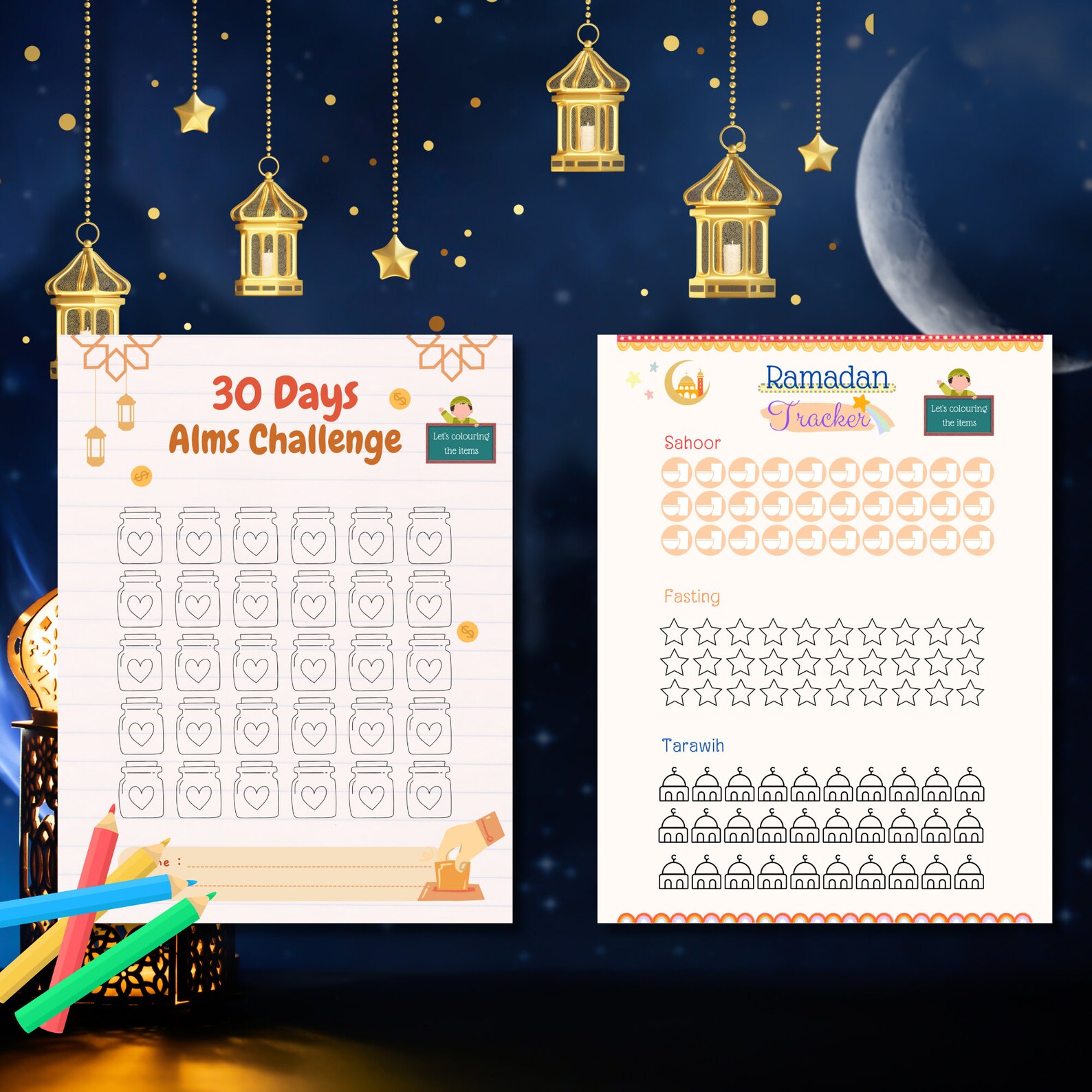 Ramadan Tracker Challenge Kids Ramadan Challenge Tracker Ramadan ...