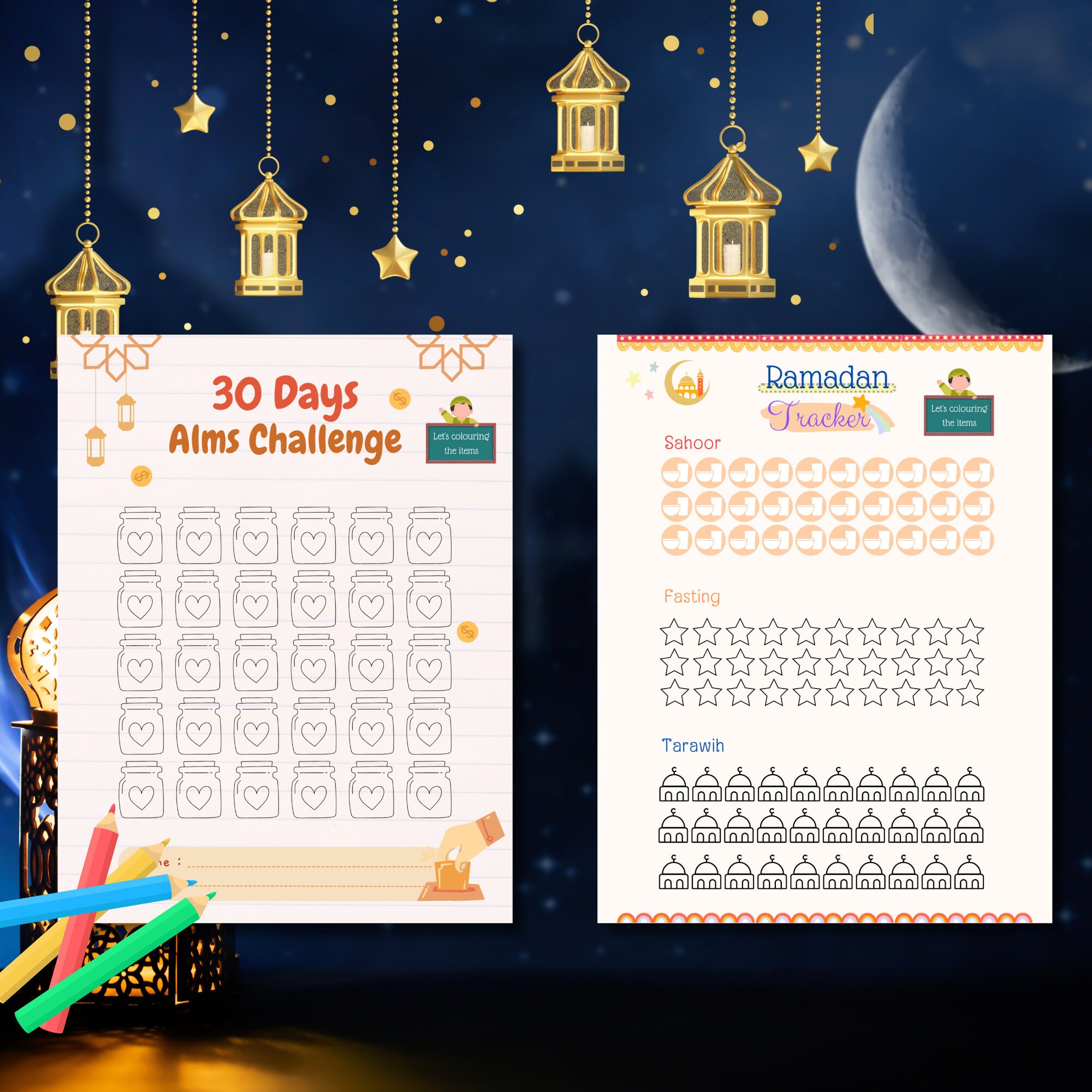 Ramadan Tracker Challenge Kids Ramadan Challenge Tracker Ramadan ...