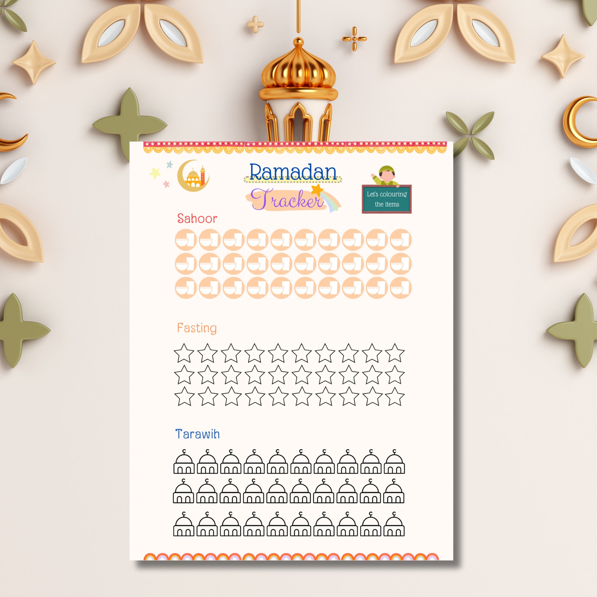Ramadan Tracker Challenge Kids Ramadan Challenge Tracker Ramadan ...
