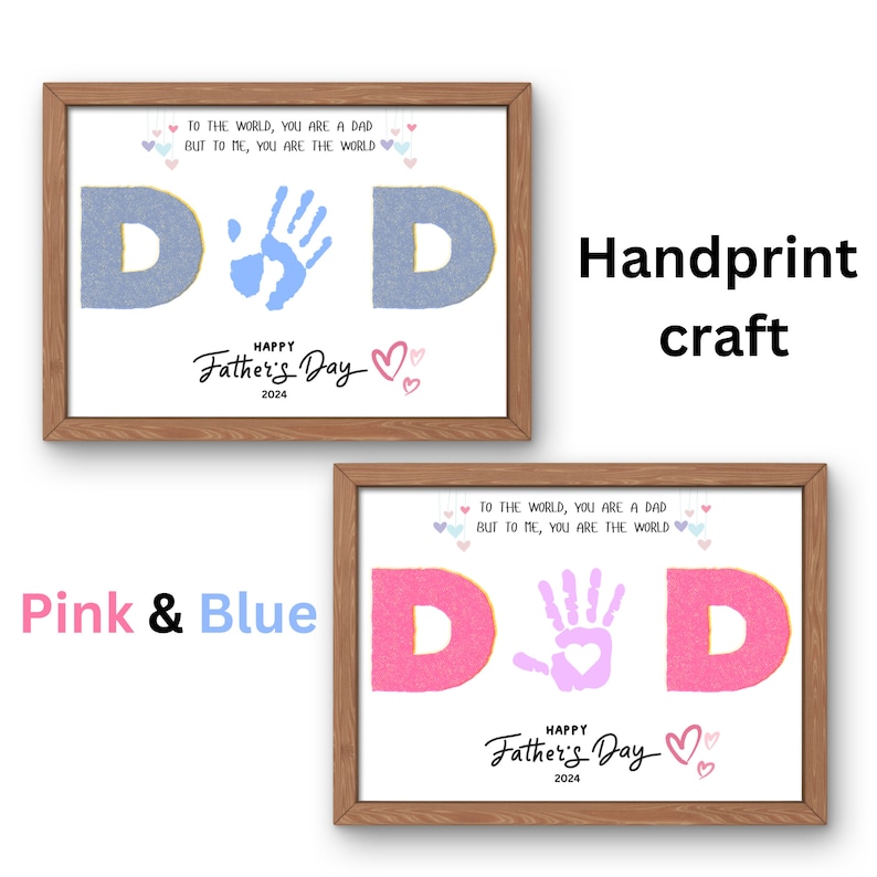 Father's Day Handprint Printable, DIY Craft Gift for Dad, Gift for Dad ...