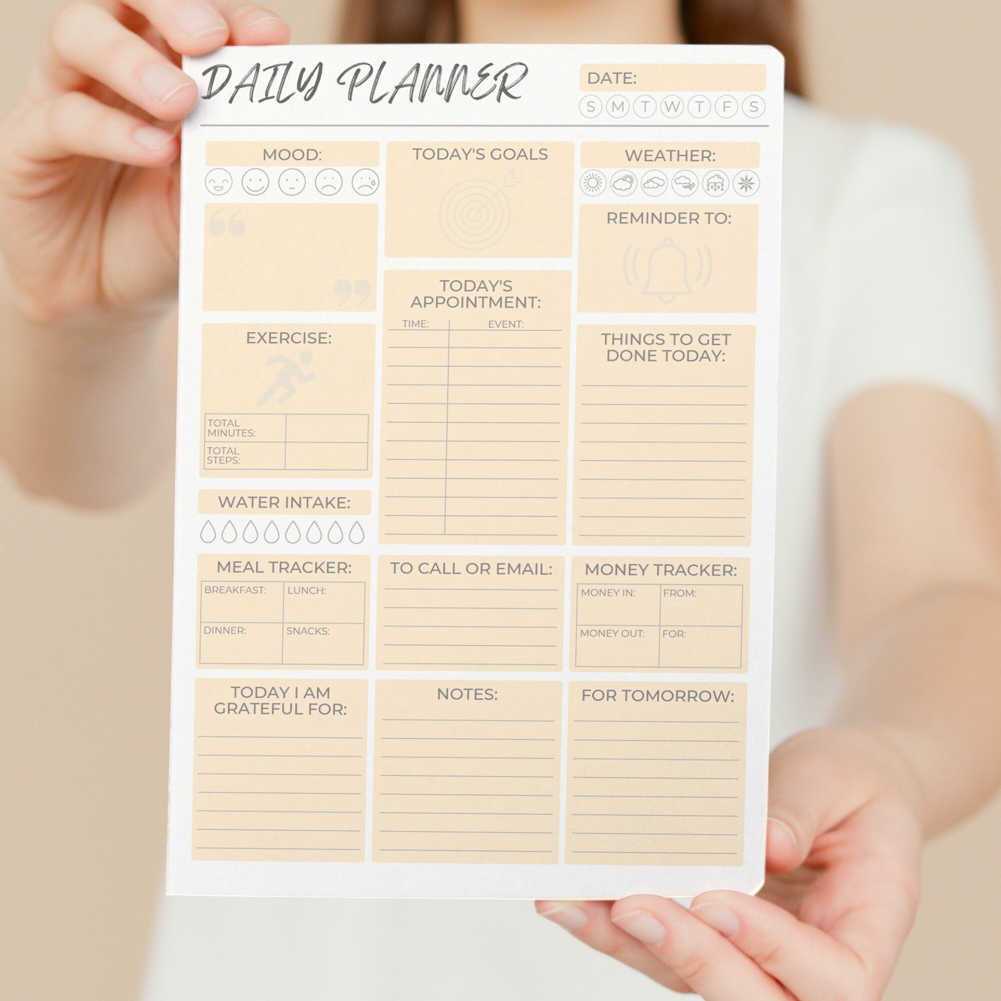 Daily Planner 2023 , Daily Goals Tracker , Instant Download - Etsy