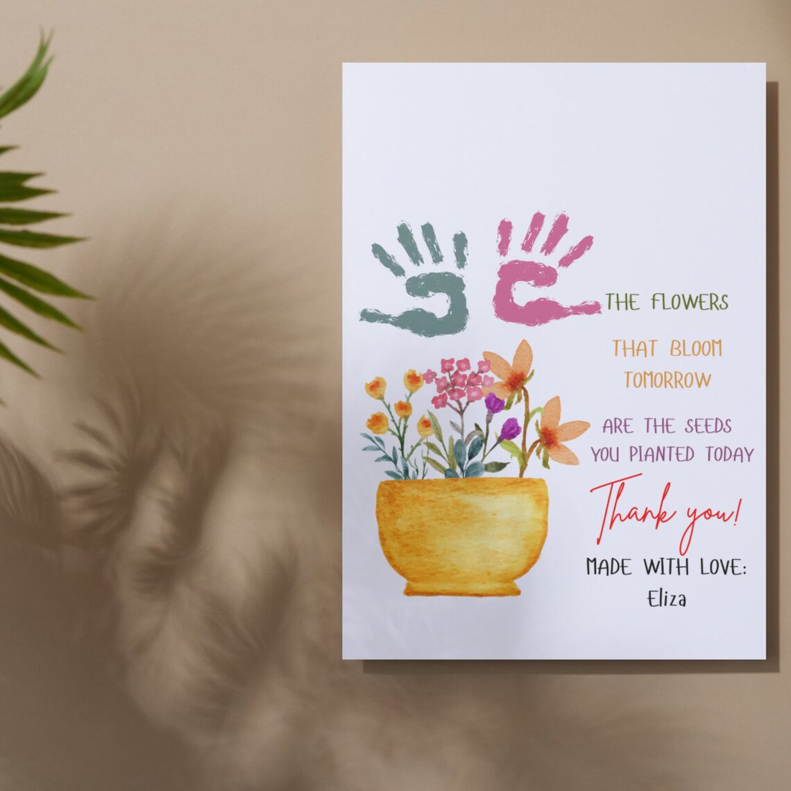 Teacher Appreciation Handprint, Handprint Craft Printable for Toddlers ...