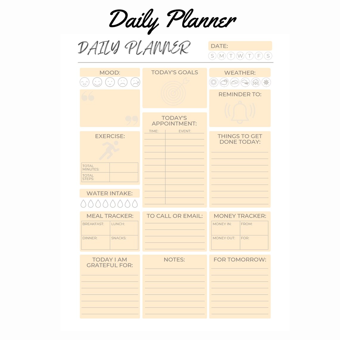 Daily Planner 2023 , Daily Goals Tracker , Instant Download - Etsy
