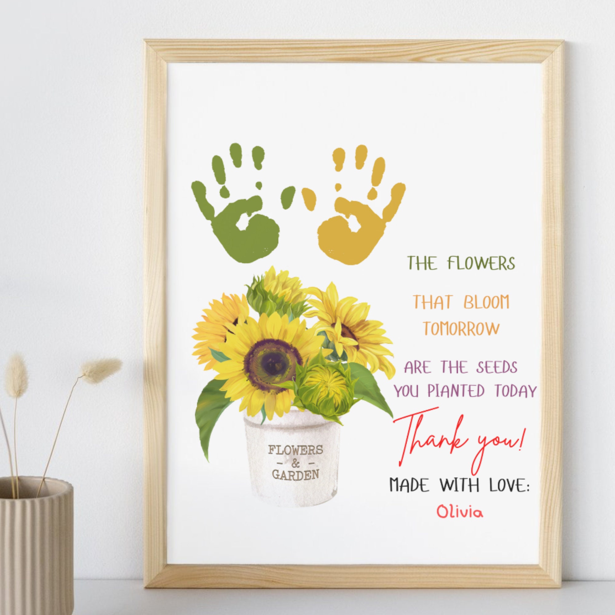 Teacher Appreciation Handprint, Handprint Craft Printable for Toddlers ...