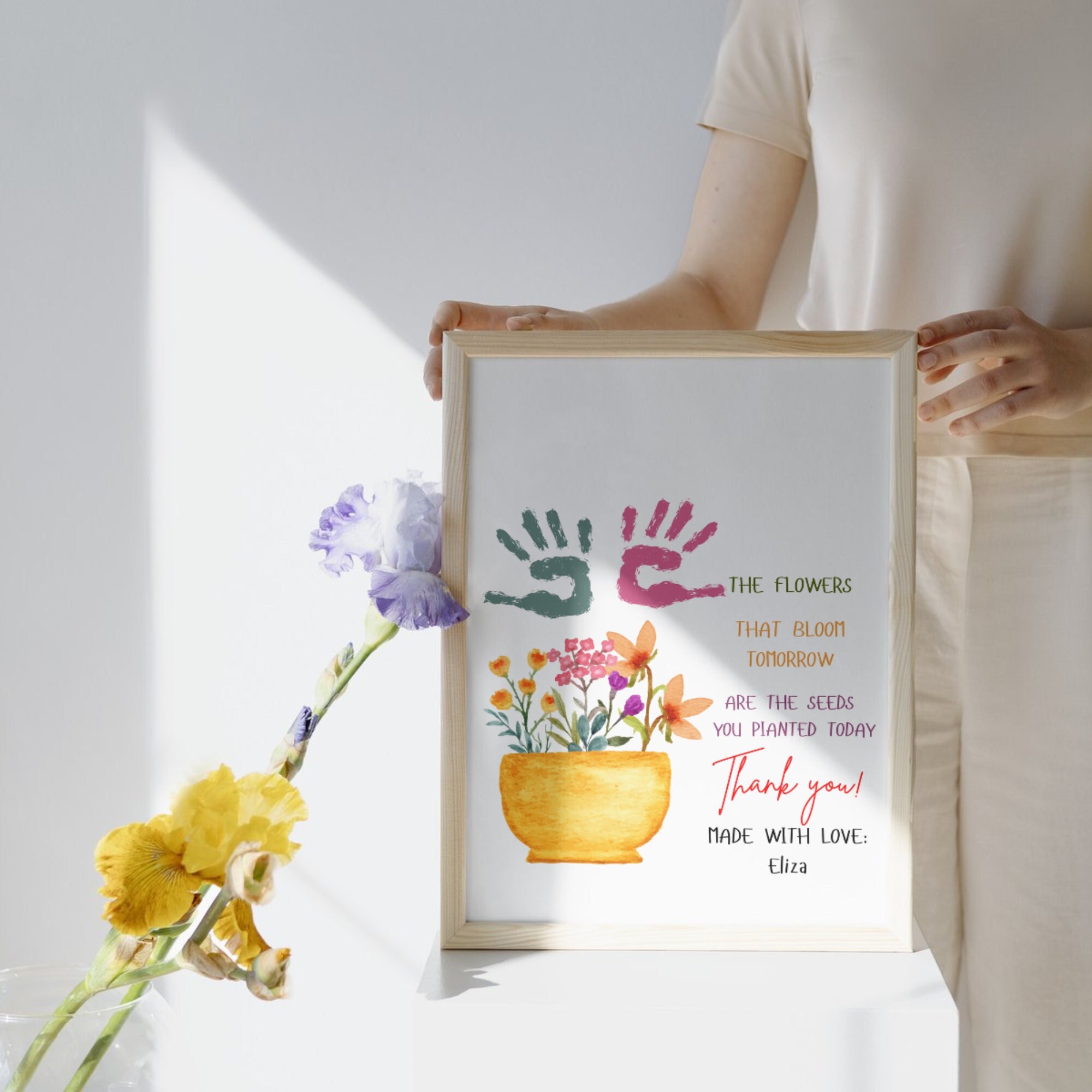 Teacher Appreciation Handprint, Handprint Craft Printable for Toddlers ...