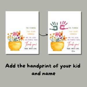 Teacher Appreciation Handprint, Handprint Craft Printable for Toddlers ...
