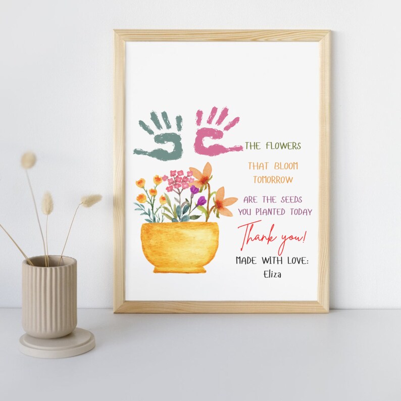 Teacher Appreciation Handprint, Handprint Craft Printable for Toddlers ...