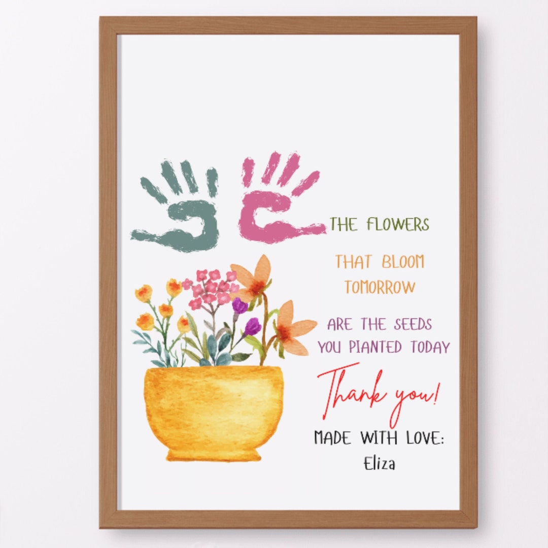 Teacher Appreciation Handprint, Handprint Craft Printable for Toddlers ...