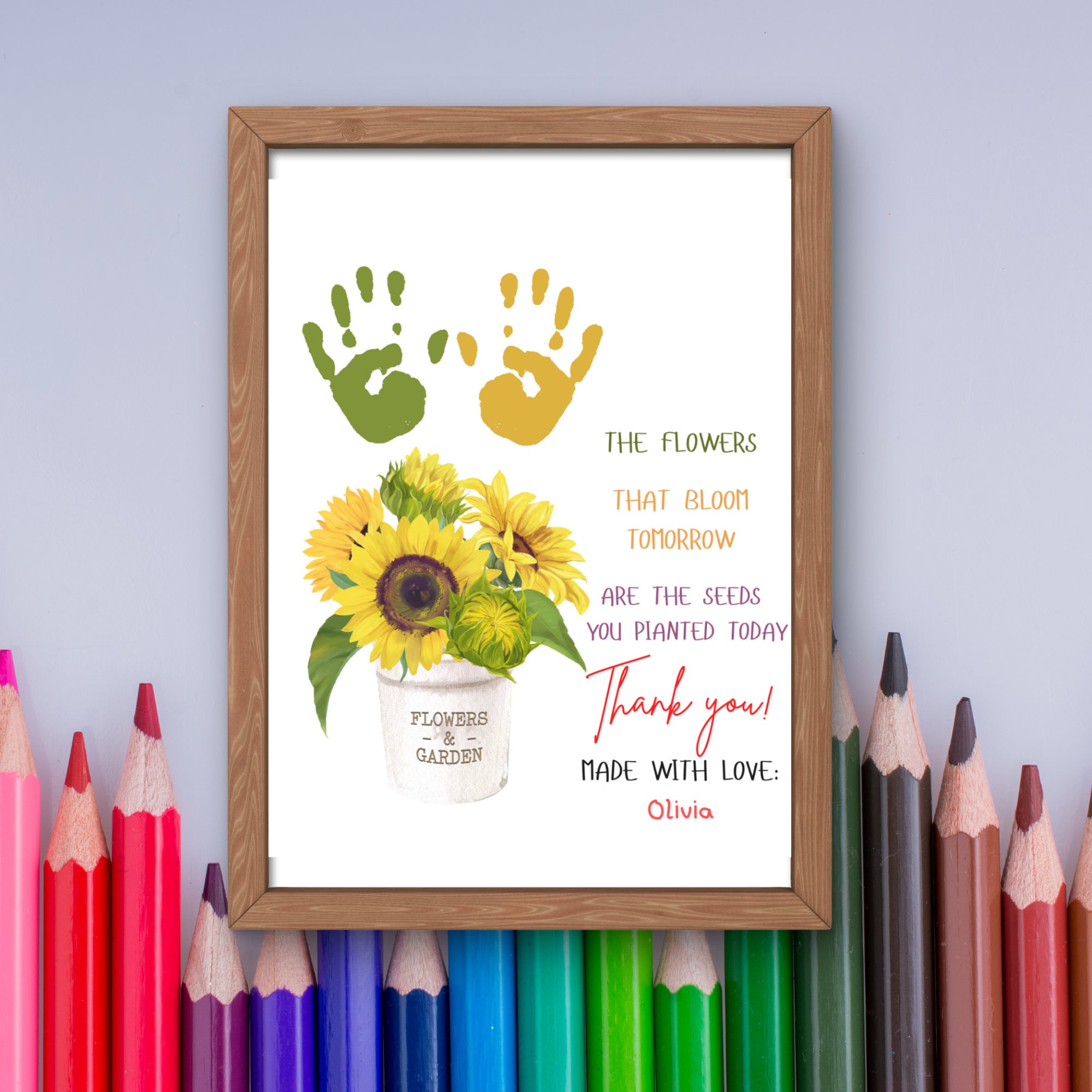 Teacher Appreciation Handprint, Handprint Craft Printable for Toddlers ...