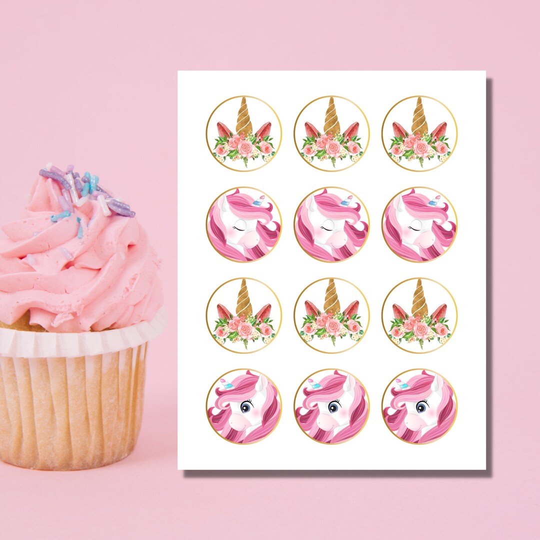 Unicorn Cupcake Toppers Printable Toppers Cupcake for Kids - Etsy