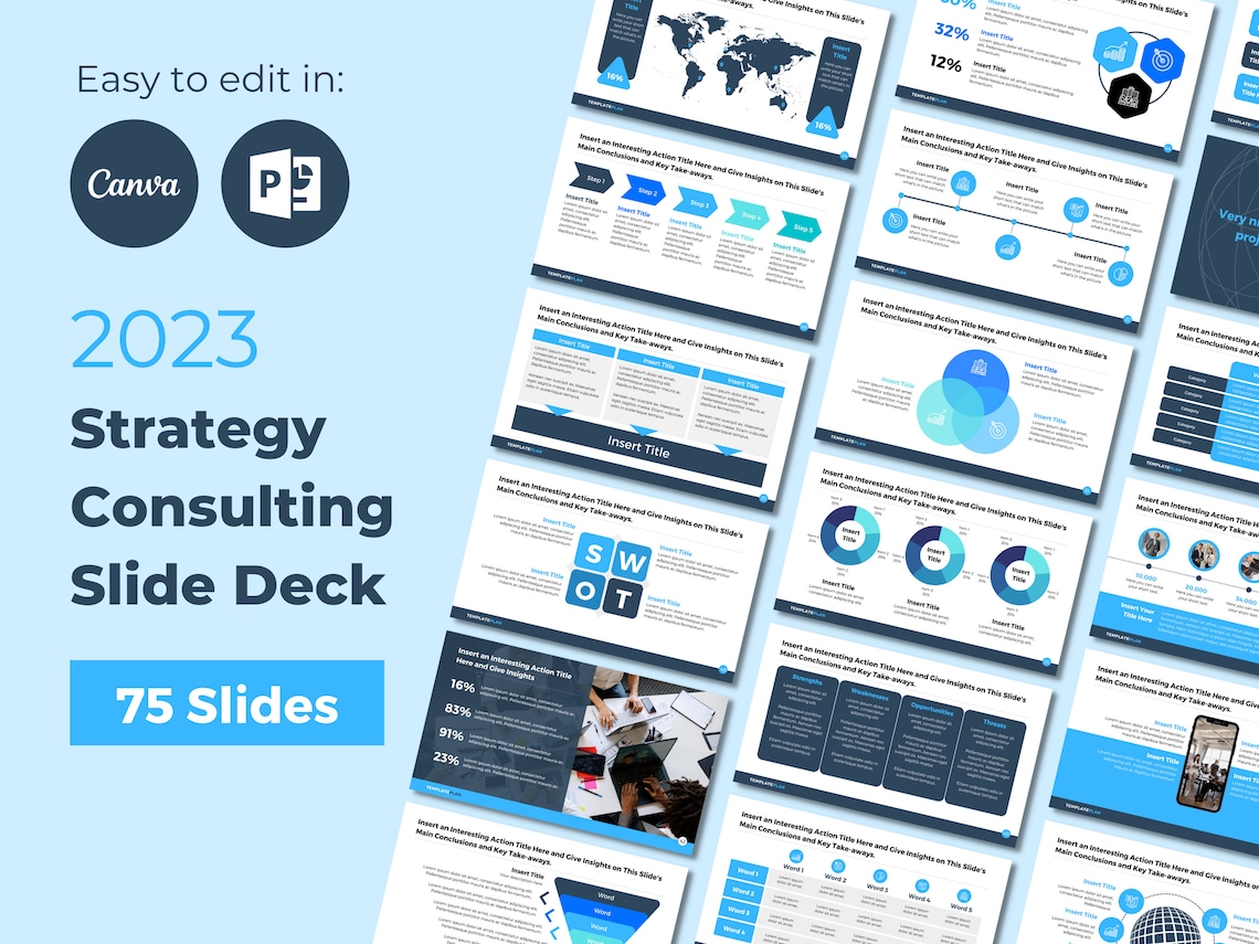 Strategy Consulting Powerpoint Presentation Business Template - Etsy