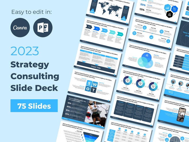 Strategy Consulting Powerpoint Presentation Business Template - Etsy