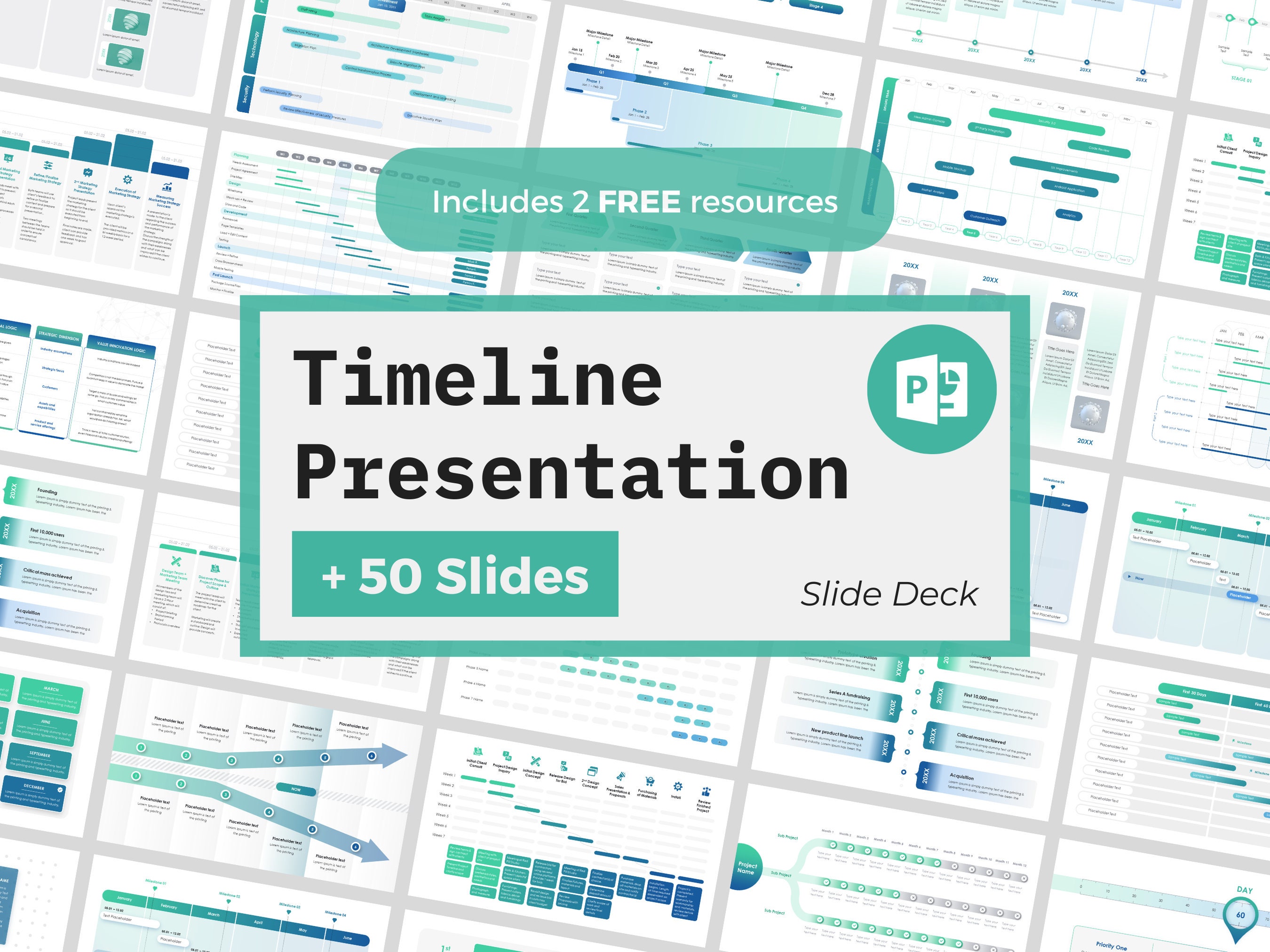 Timeline Presentation Powerpoint GANTT Chart Template for Project ...