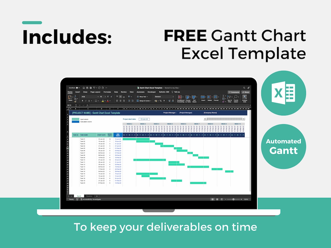 Timeline Presentation Powerpoint GANTT Chart Template for Project ...