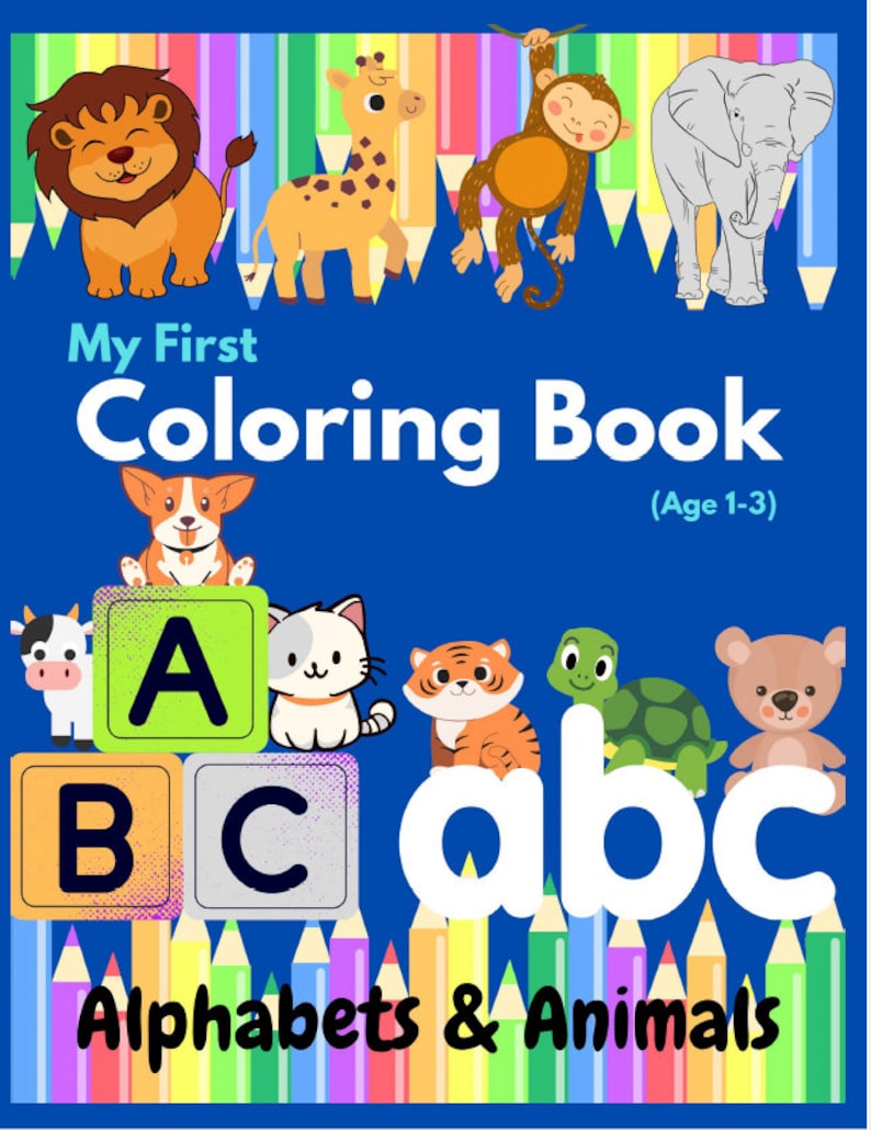 Alphabets With Animals Learning & Coloring Book for Toddlers (1-2 Yrs ...