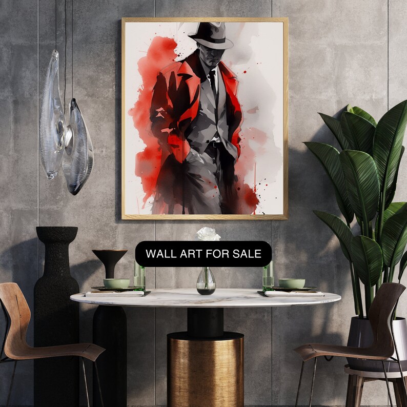 The Godfather Printable Poster Mafia Boss Gangster Digital Painting for ...