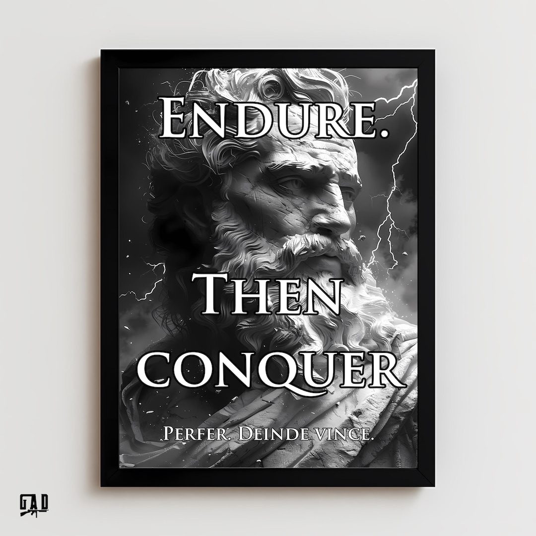 Stoic Philosophy Print: Marble Bust, Endurance Quote (digital Download ...