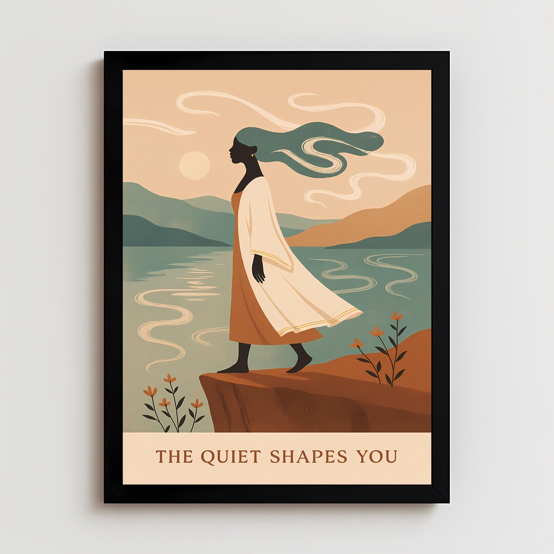 Afro Woman Art Print: Minimalist Wind & Water Scene (digital Poster) - Etsy