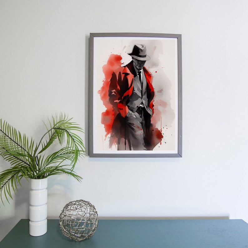 The Godfather Printable Poster Mafia Boss Gangster Digital Painting for ...