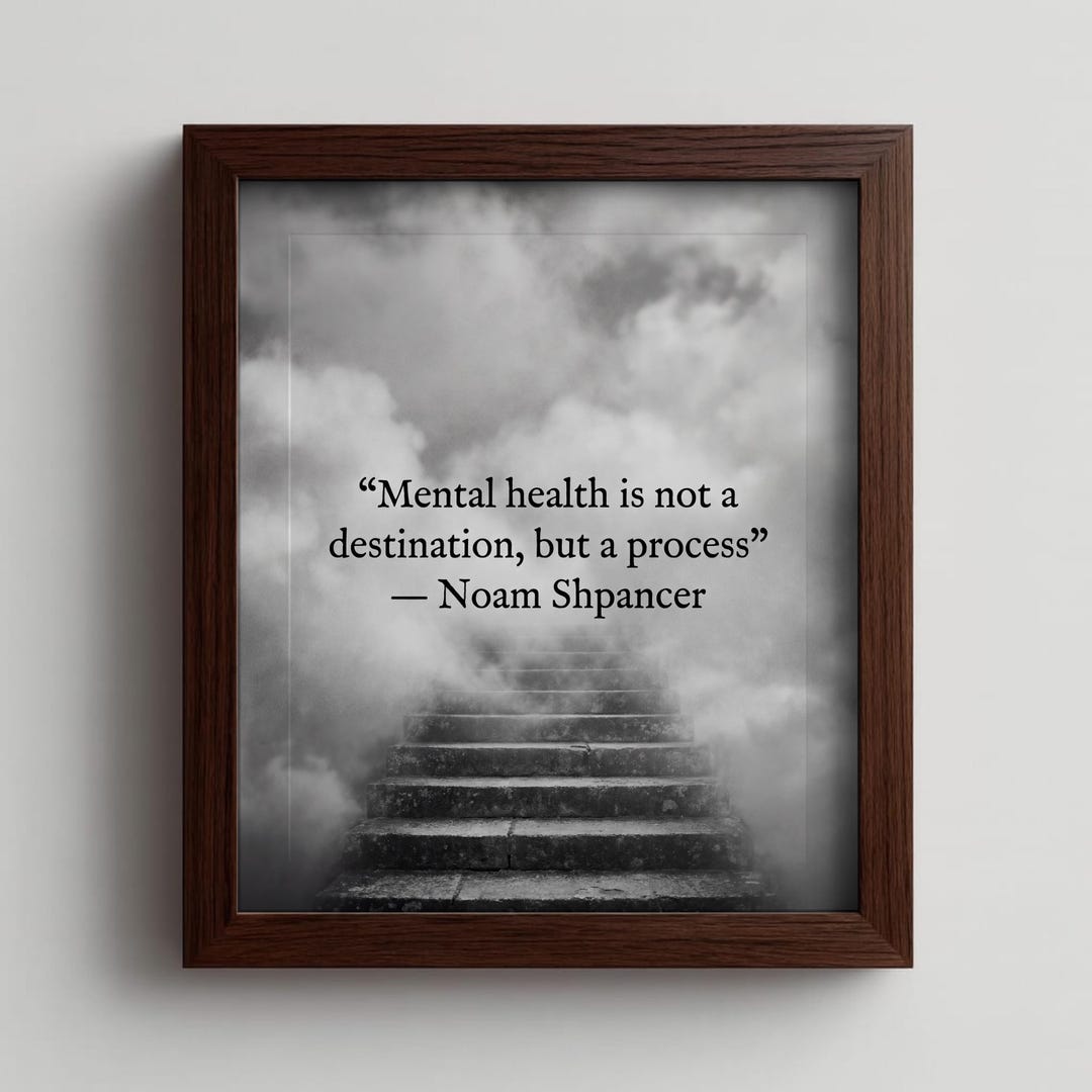 Inspirational Mental Health Wall Art Print | Moody Monochrome Therapy ...