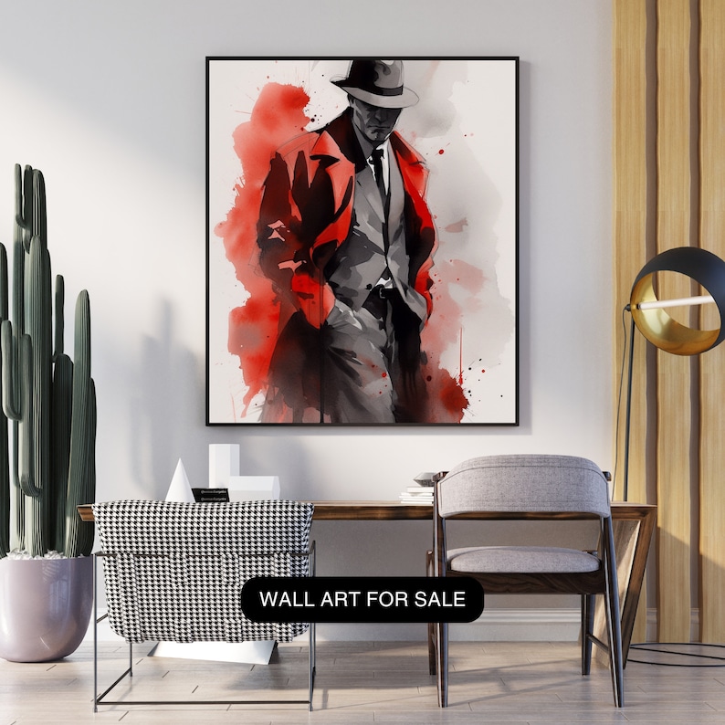 The Godfather Printable Poster Mafia Boss Gangster Digital Painting for ...