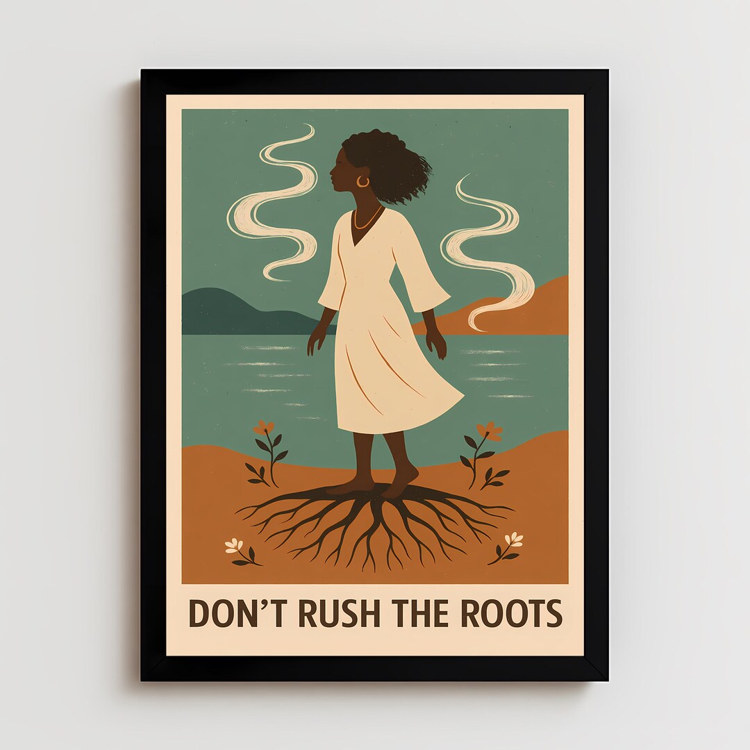 Growth Mindset Afro Art Print: Patient Roots Wall Decor, for Study Room ...