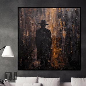 Vintage Gangster Cool Canvas Print, Mysterious Mobster Silhouette ...