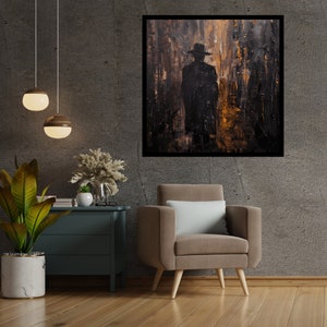 Vintage Gangster Cool Canvas Print, Mysterious Mobster Silhouette ...