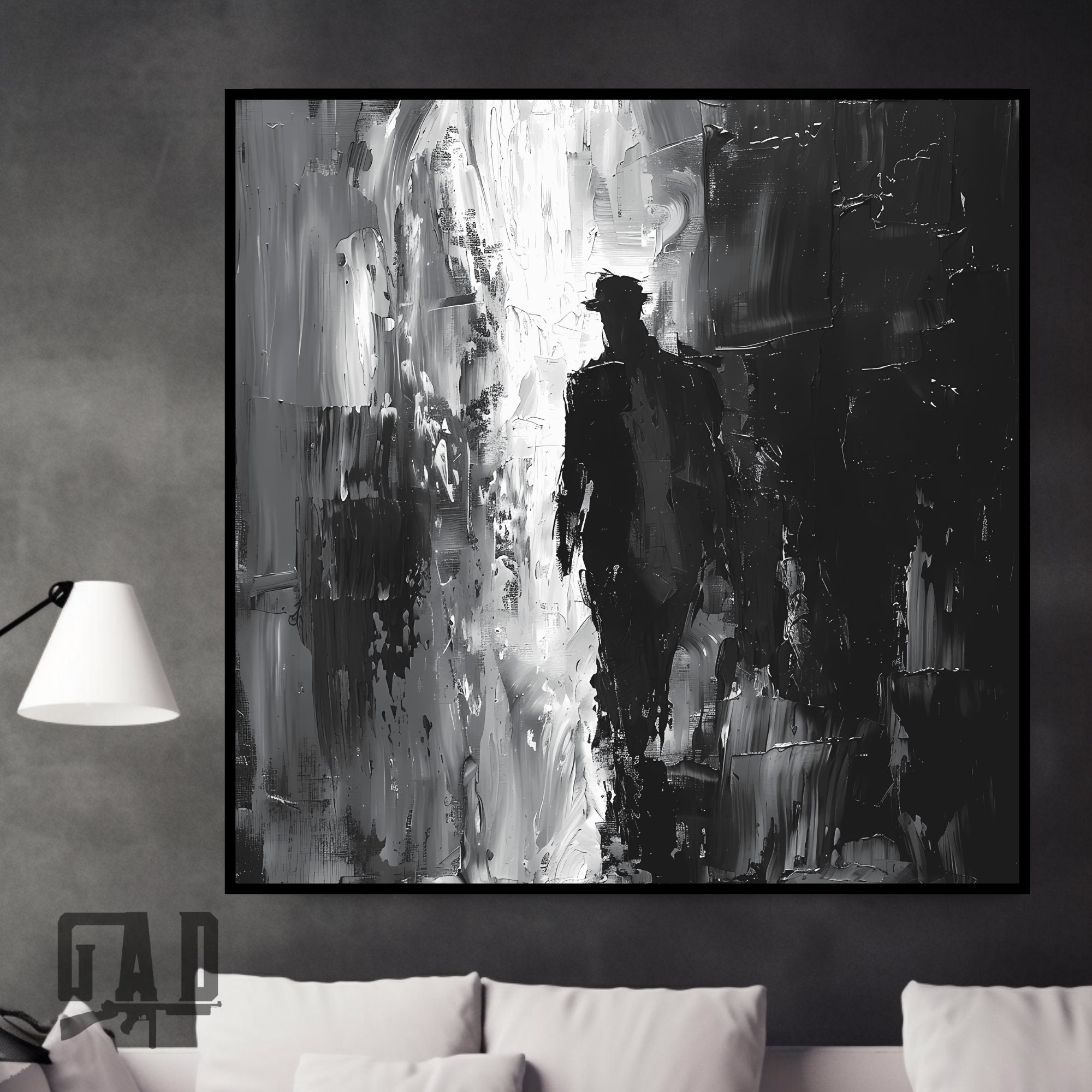 Mafia Enigma Poster - Black and White Abstract Gangster Art, Noir ...