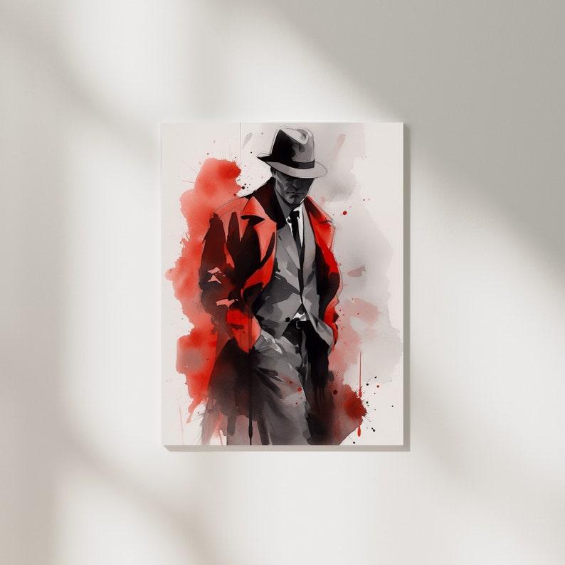 The Godfather Printable Poster Mafia Boss Gangster Digital Painting for ...